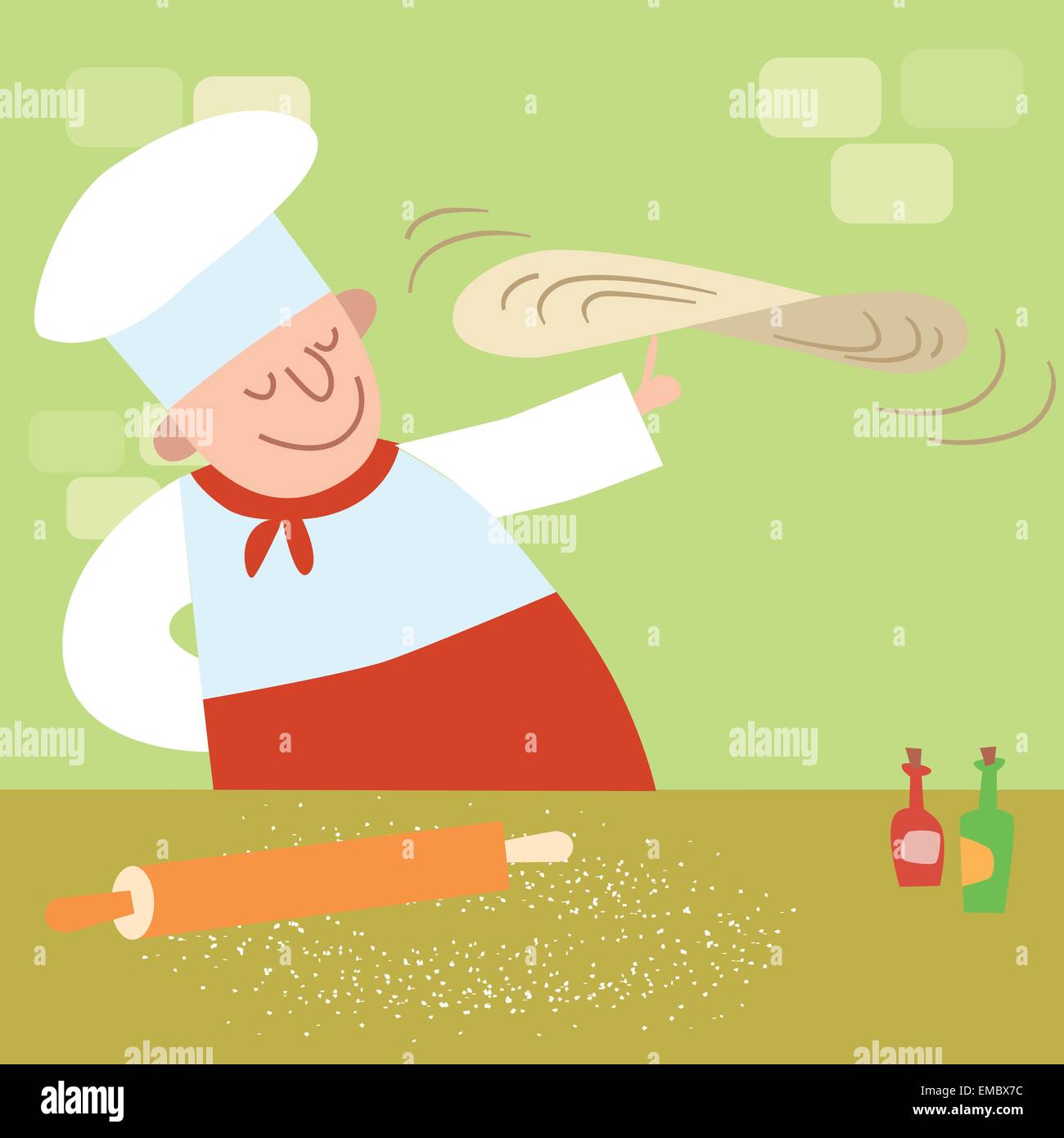 Dough bread pizza in Stock Vector Images - Alamy