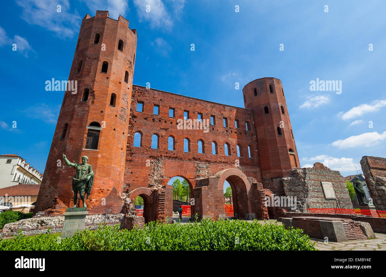 Italy Piedmont Turin View of Turin Porte Palatine, ( roman ) restored ...