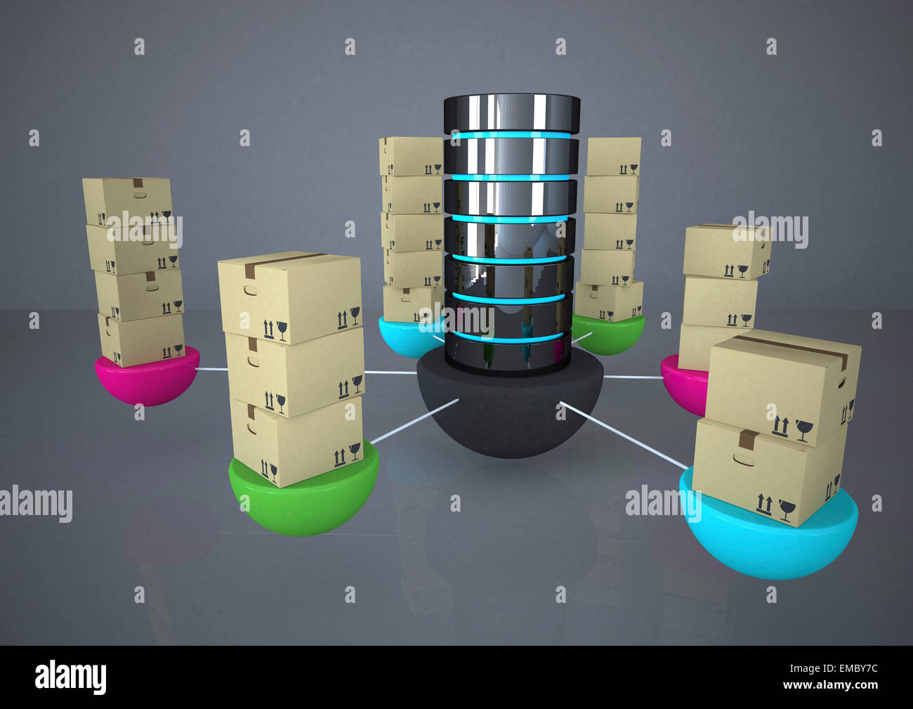 Shipping cartons with server hi-res stock photography and images - Alamy