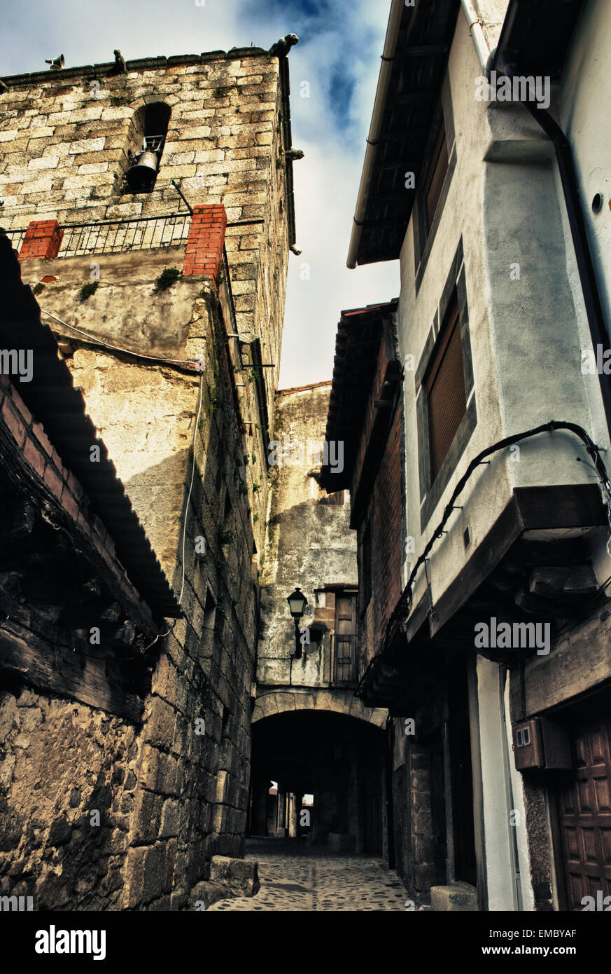 Typical Street And Houses Of San Martin De Trevejo Small Village
