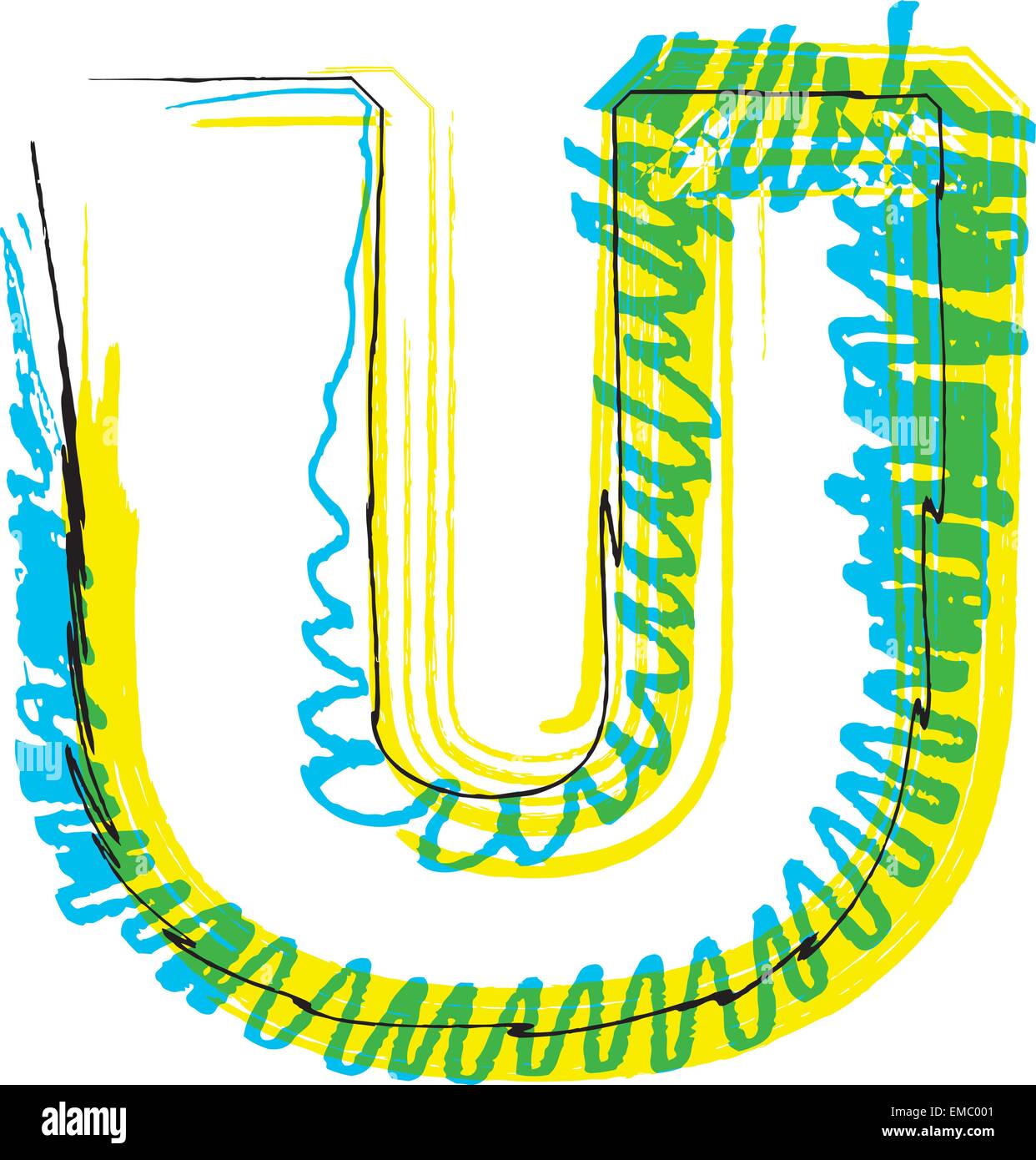 Graffiti alphabet letter u Stock Vector Images - Alamy