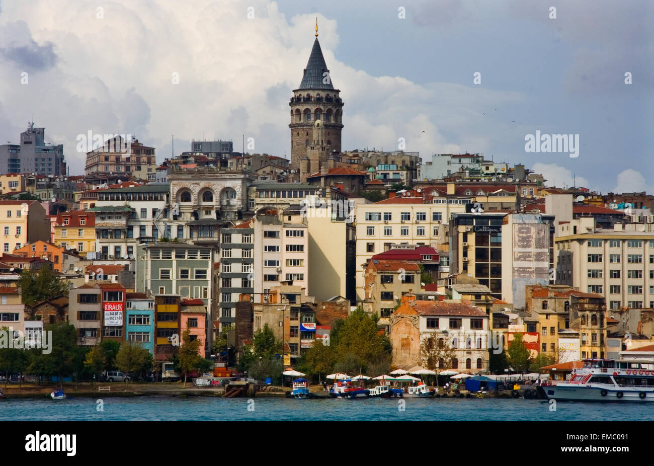 View of the Galata district and the Galata Tower, Istanbul Stock Photo ...