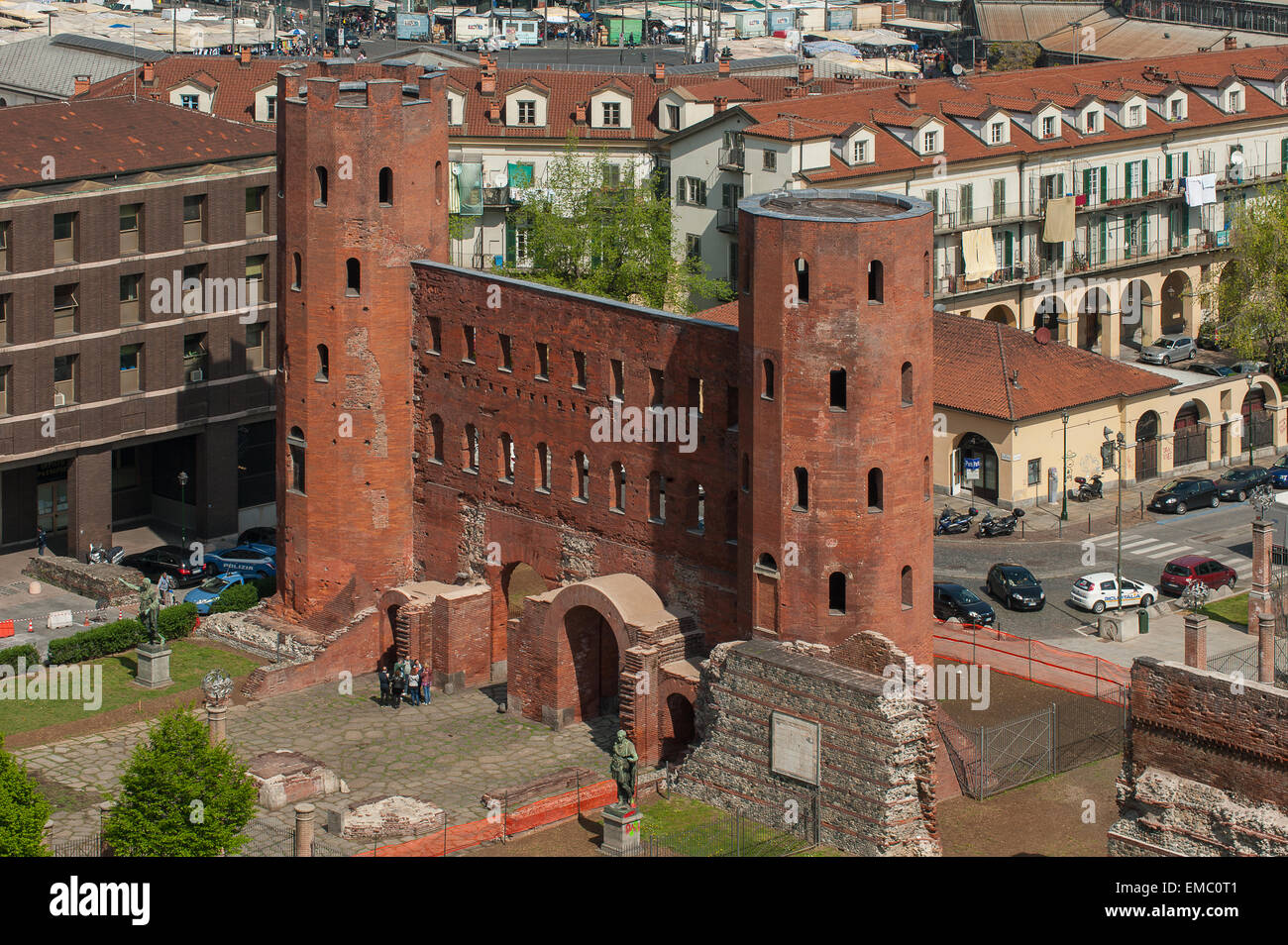 Italy Piedmont Turin View of Turin Porte Palatine, ( roman ) restored ...