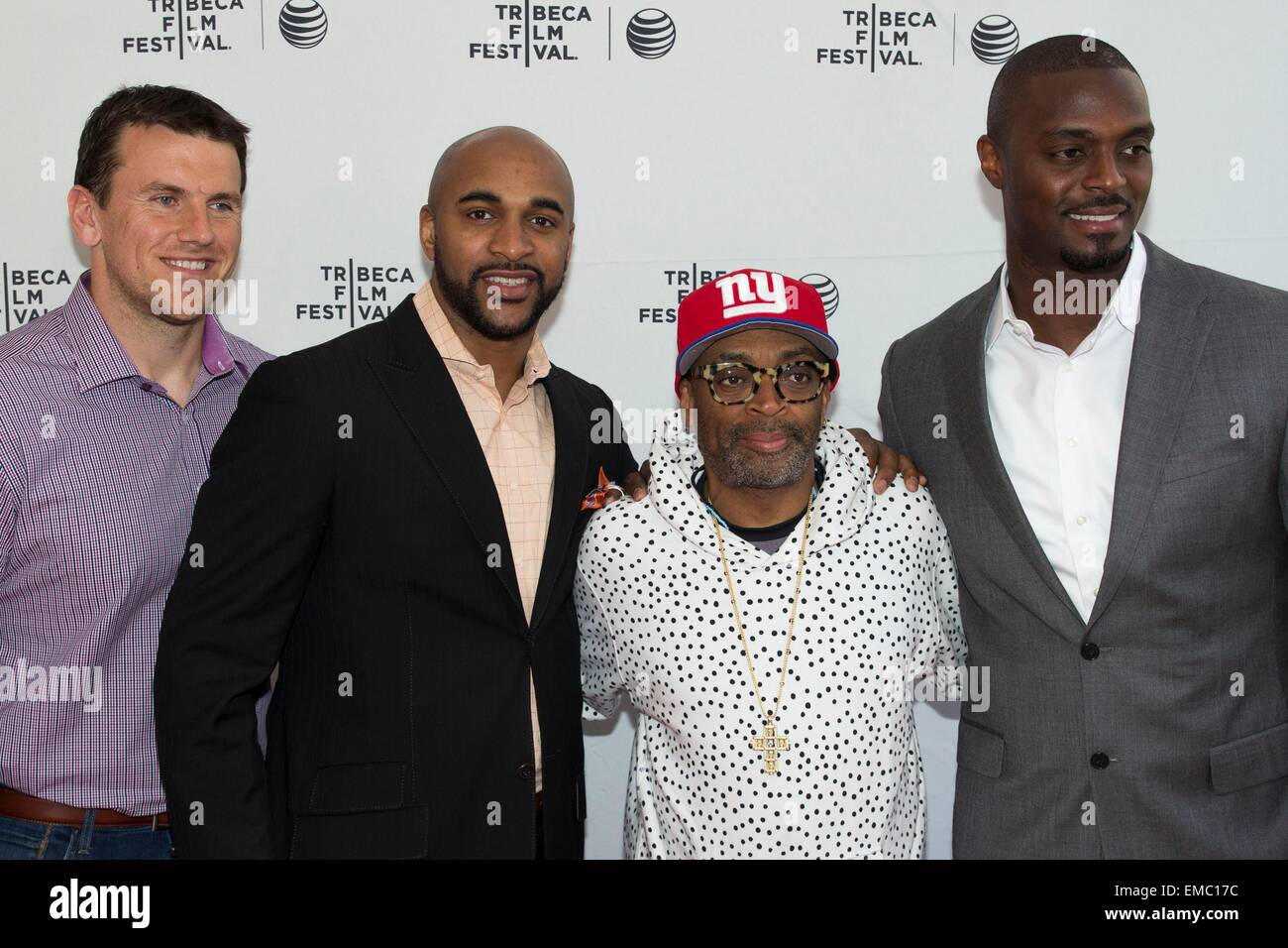 New York, NY, USA. 19th Apr, 2015. Chris Snee, David Tyree, Spike Lee ...