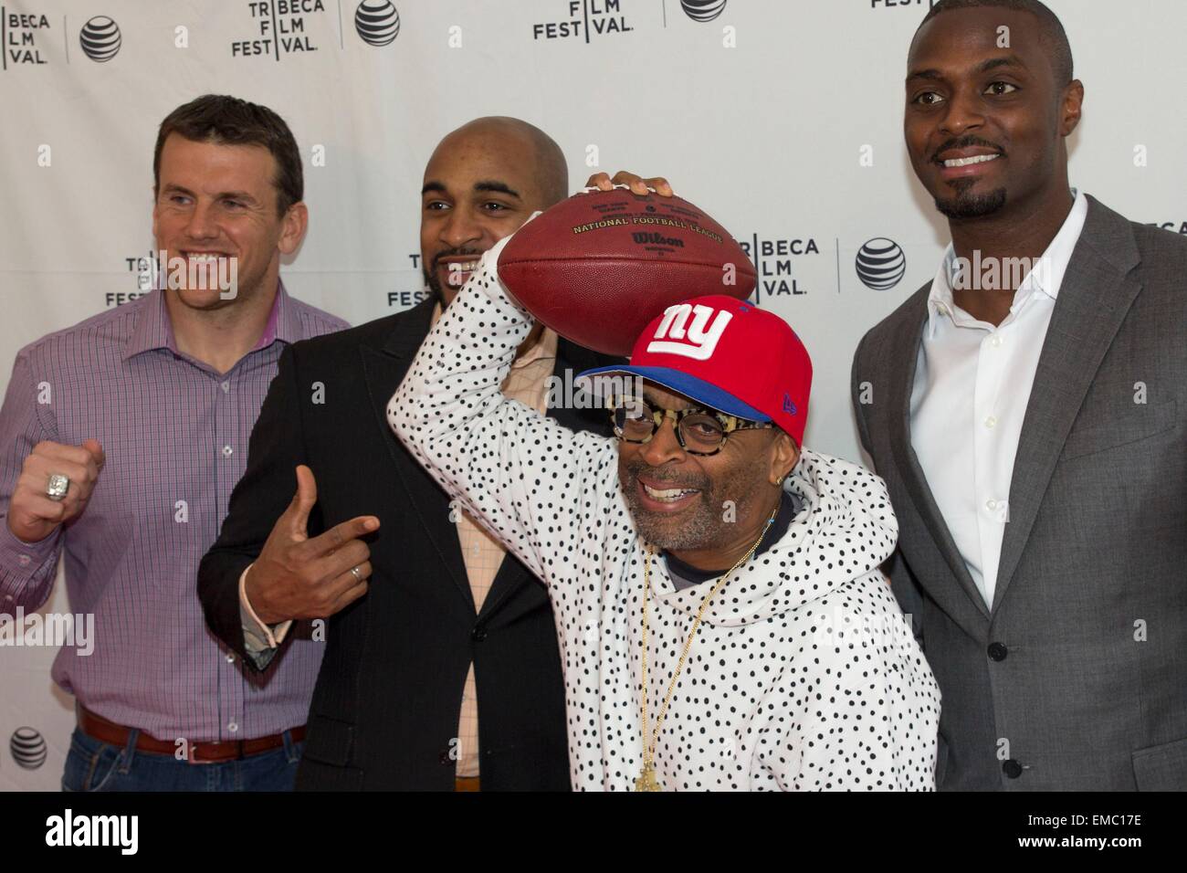 New York, NY, USA. 19th Apr, 2015. Chris Snee, David Tyree, Spike Lee ...