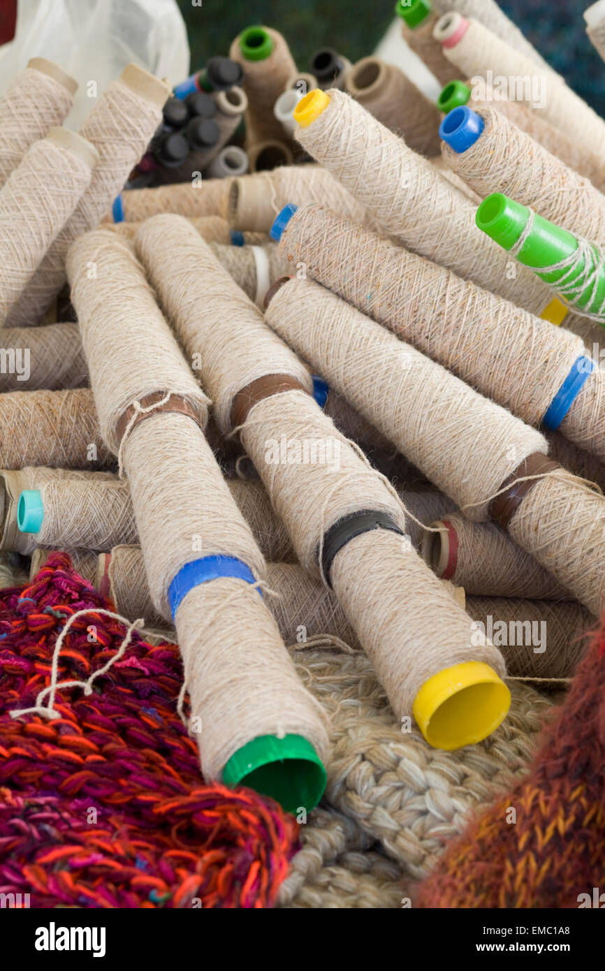 Spools of Yarn Stock Photo - Alamy
