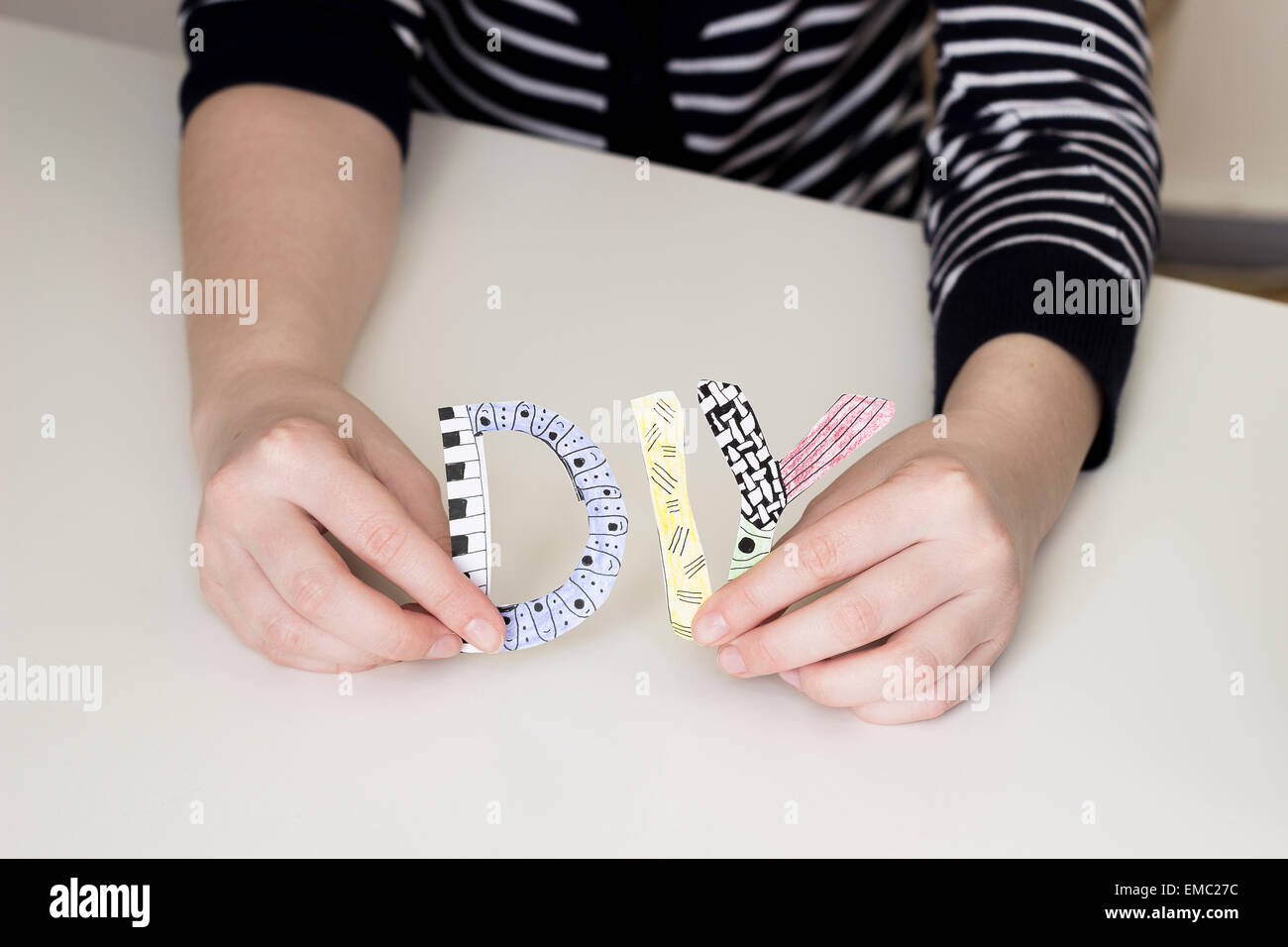 Woman holding letters close up hi-res stock photography and images - Alamy
