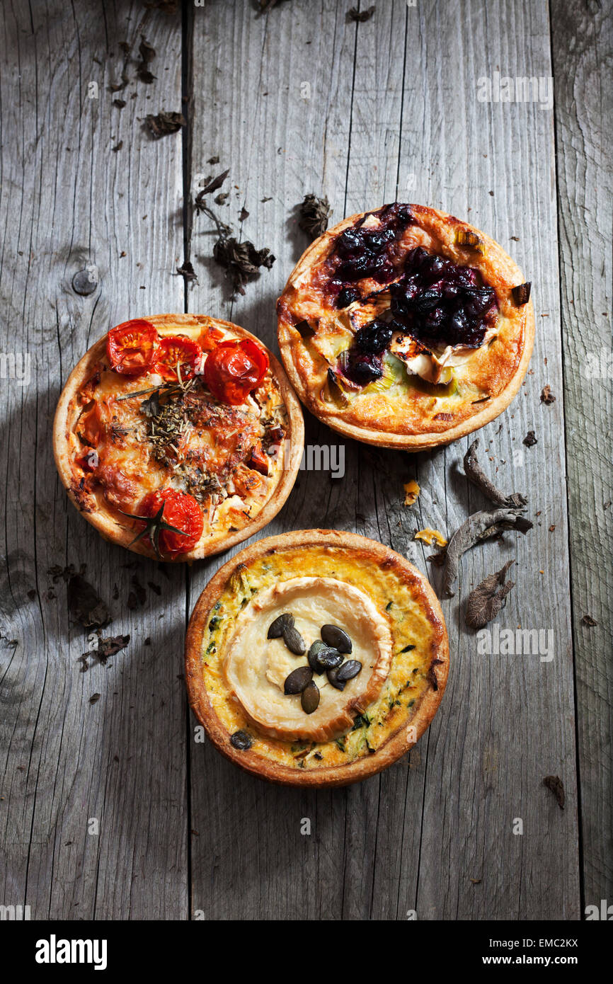 Three different tarts Stock Photo - Alamy