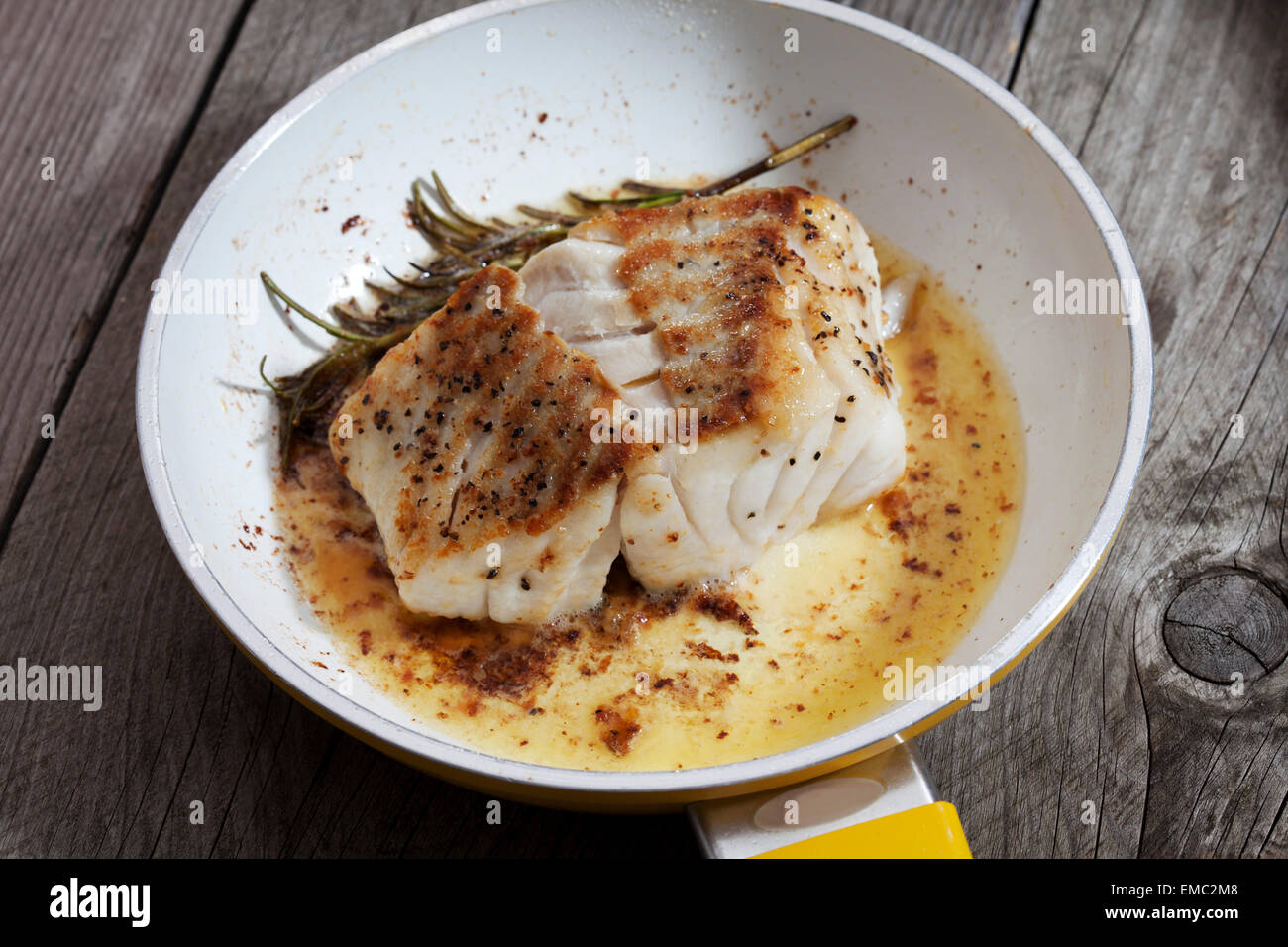 Fried coalfish fillet Stock Photo - Alamy