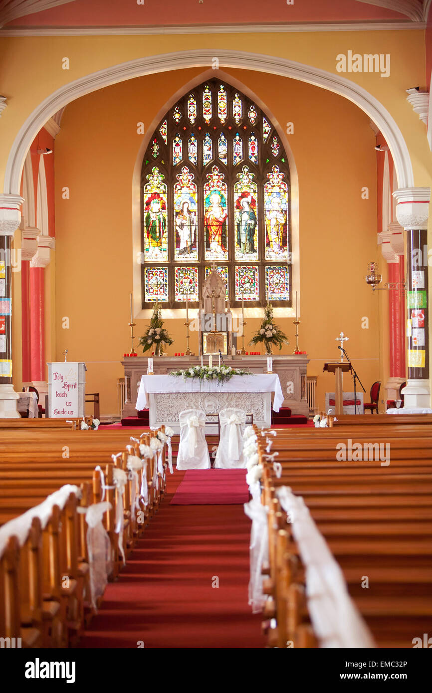 decorated church aisle Stock Photo - Alamy