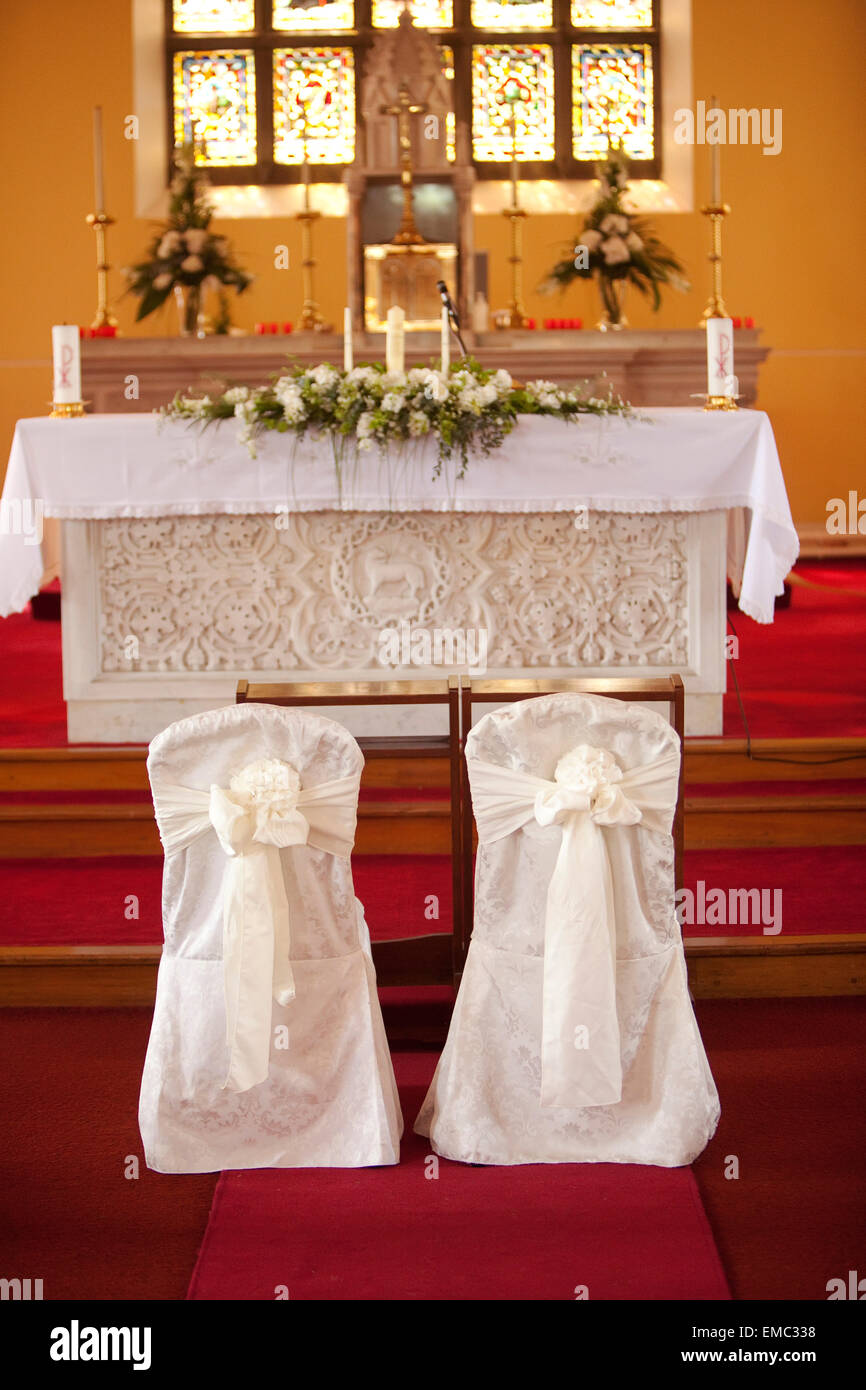decorated church aisle Stock Photo - Alamy