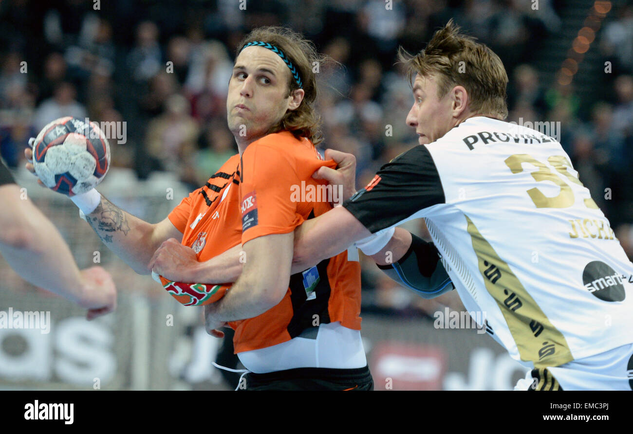 Kiel's Filip Jicha (R), Szeged's Dean Bombac in action during the ...