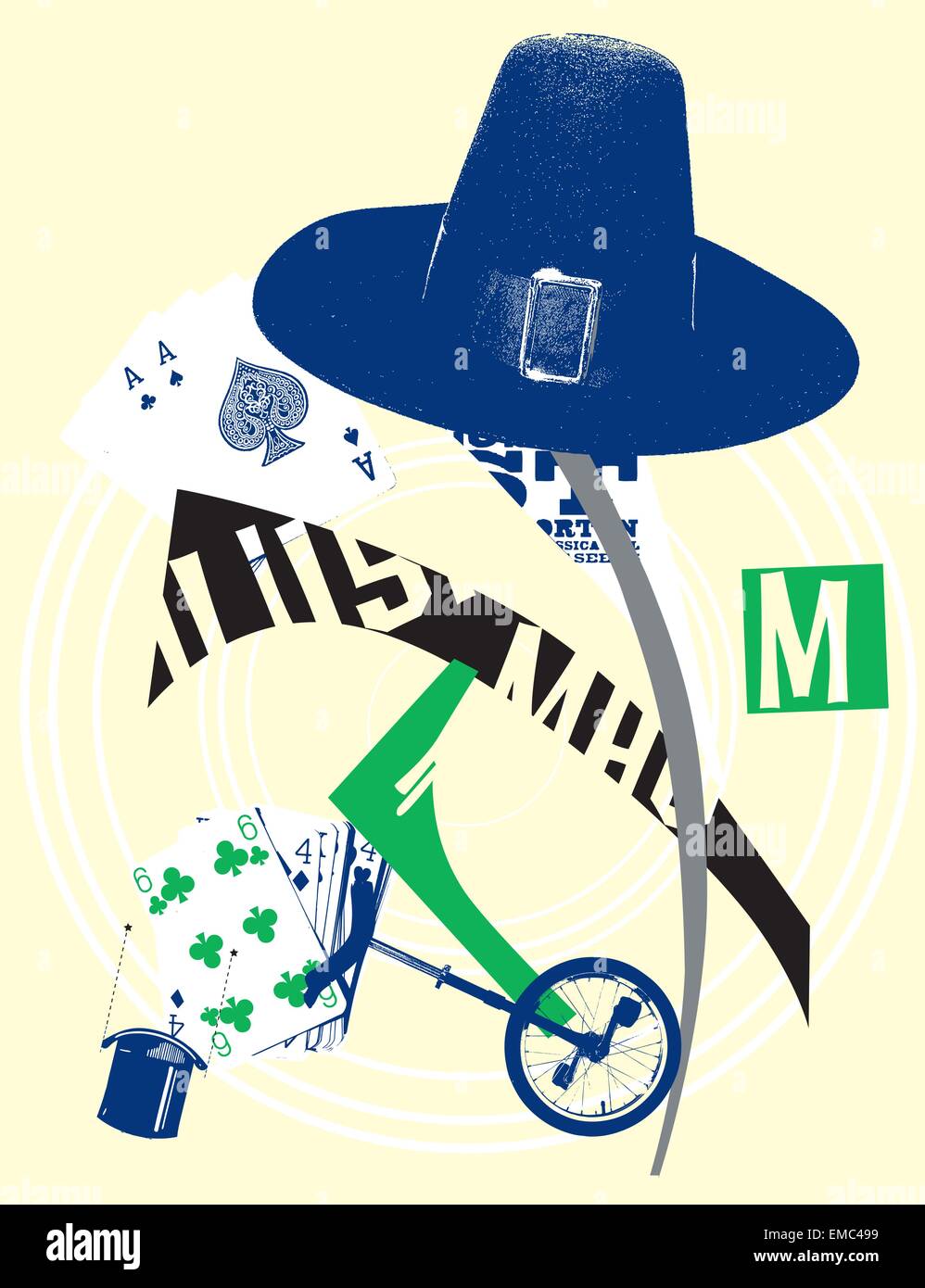 Magician vintage poster Stock Vector Images - Alamy