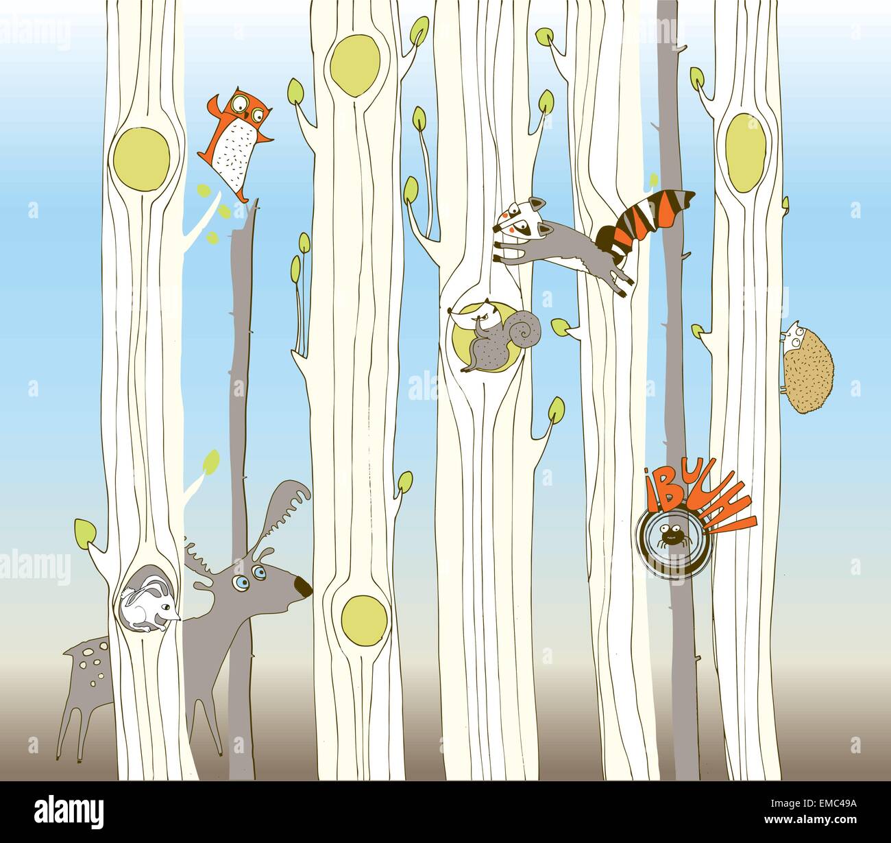 Snow trees winter mountain Stock Vector Images - Alamy