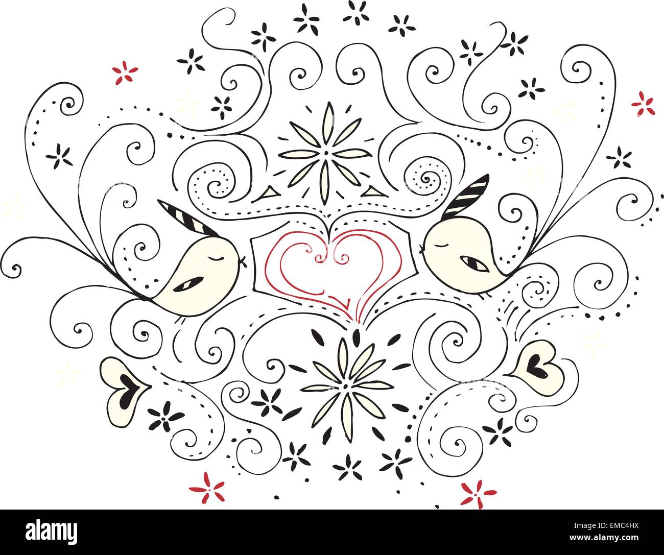 heart and birds Stock Vector Image & Art - Alamy