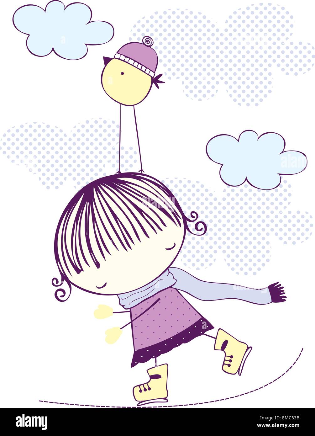 Iceskating child Stock Vector Images - Alamy