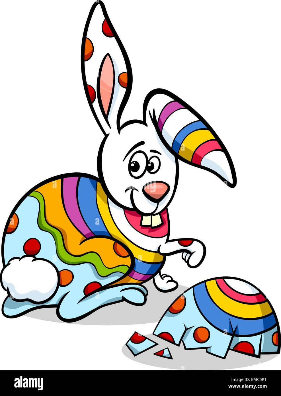 colorful easter bunny cartoon illustration Stock Vector Image & Art - Alamy