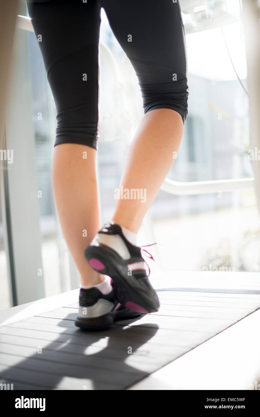 Treadmill is a device for walking or running Stock Photo - Alamy