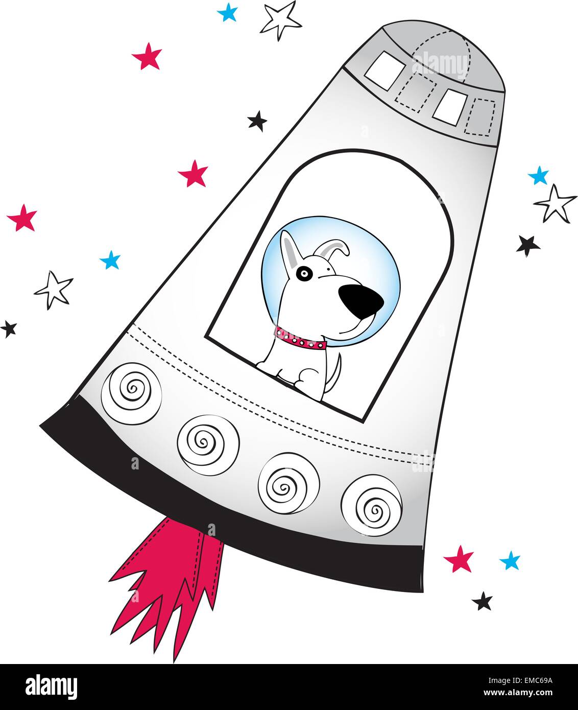Animals in space rocket vector Stock Vector Images - Alamy
