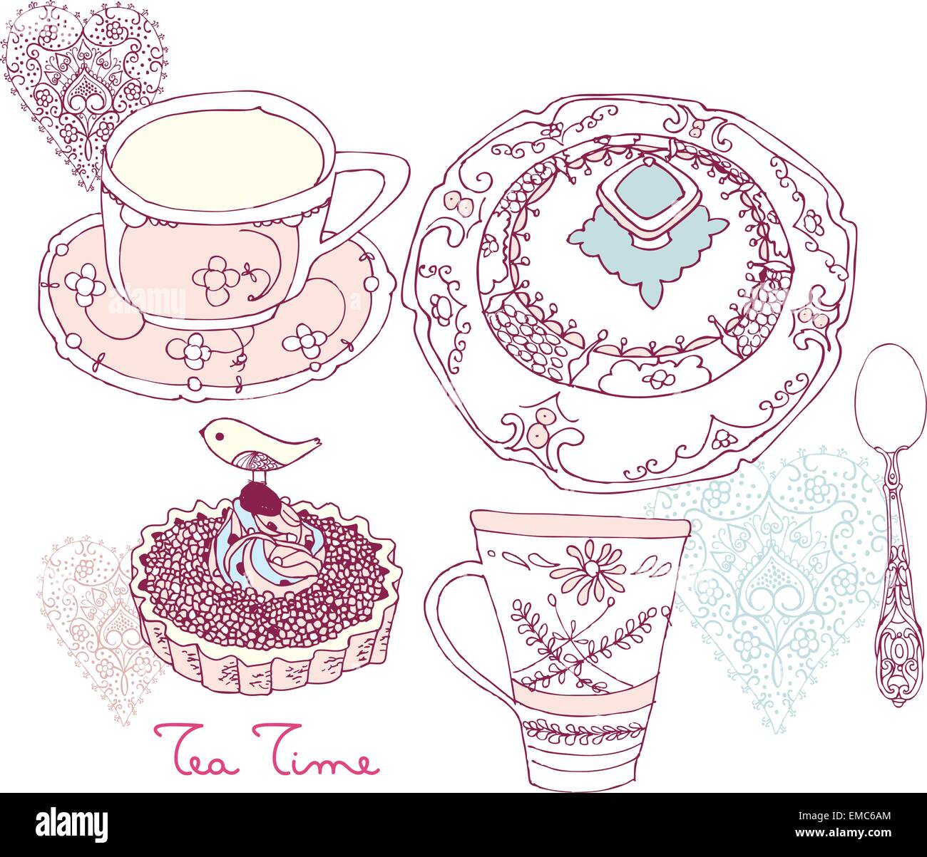 Tea bouquet Stock Vector Images - Alamy