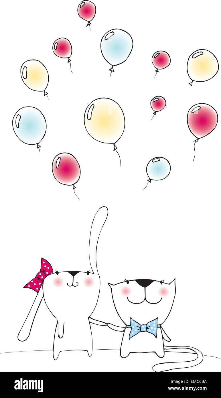 Illustration of love balloons and beautiful Cut Out Stock Images ...