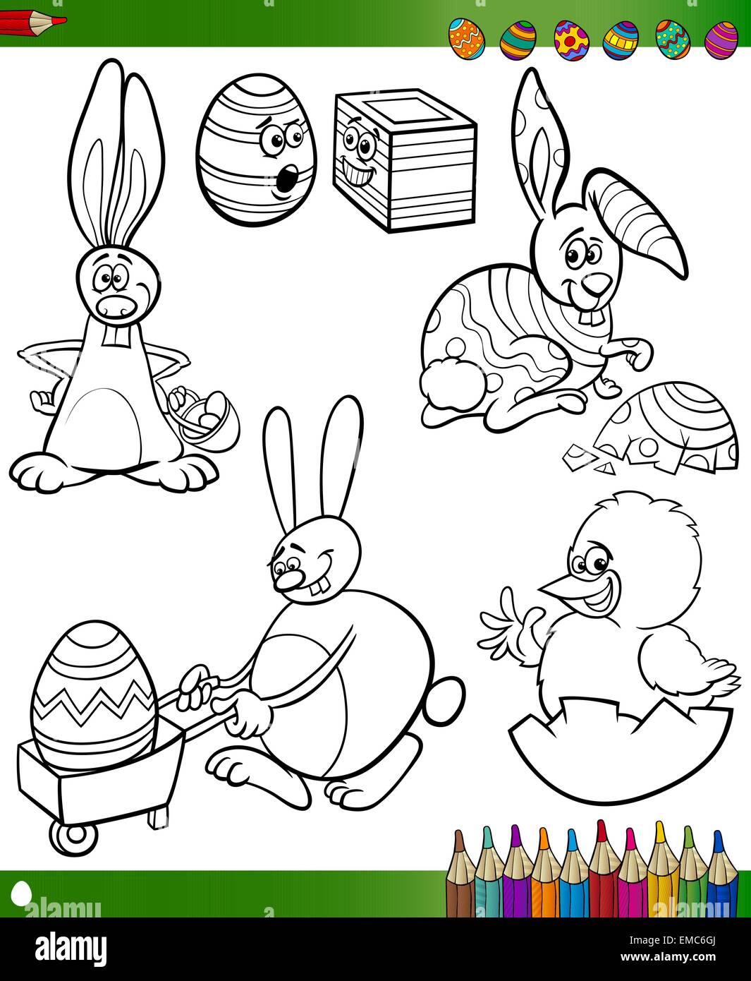easter cartoons for coloring book Stock Vector Image & Art - Alamy
