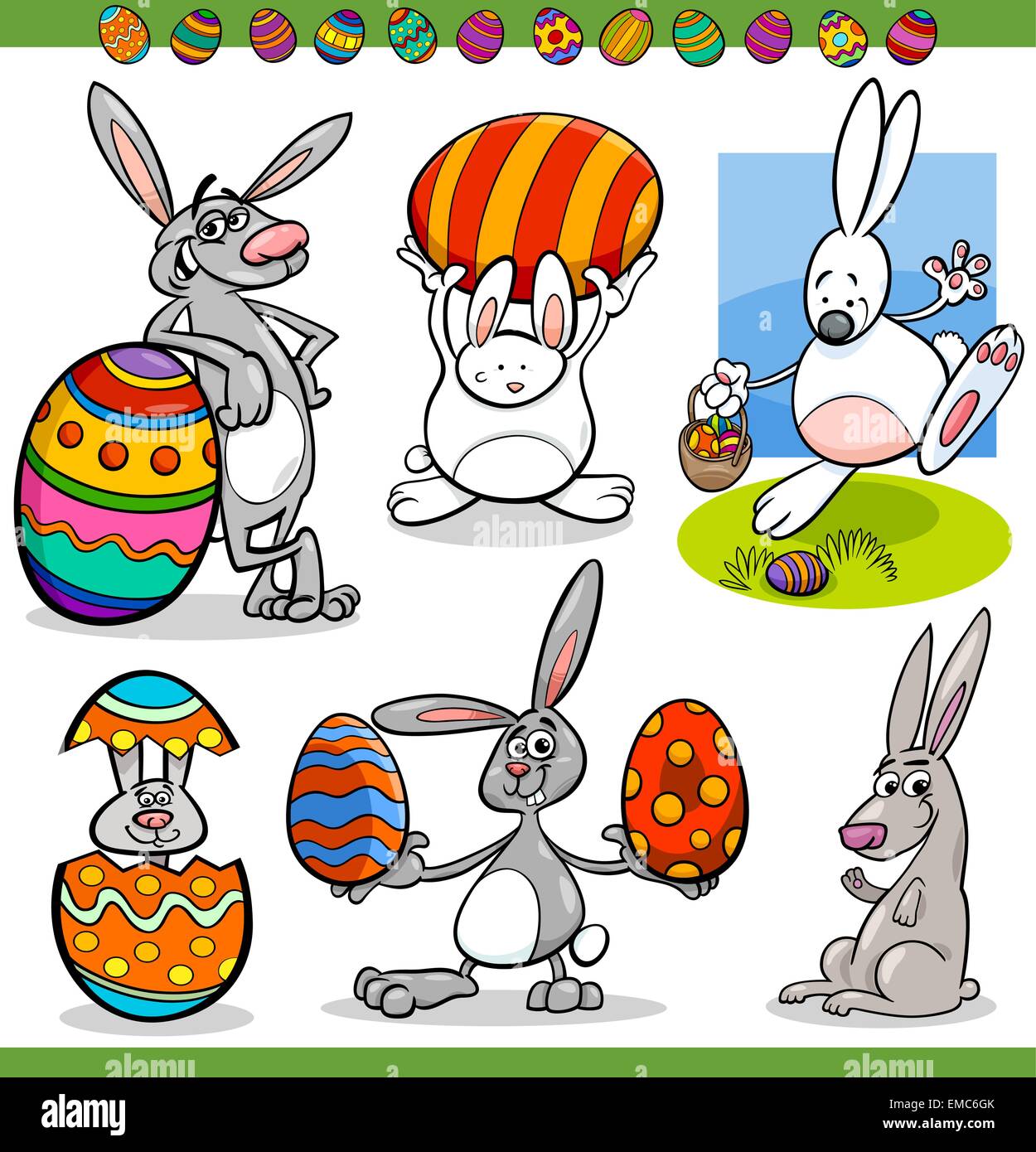 easter bunnies set cartoon illustration Stock Vector Image & Art - Alamy