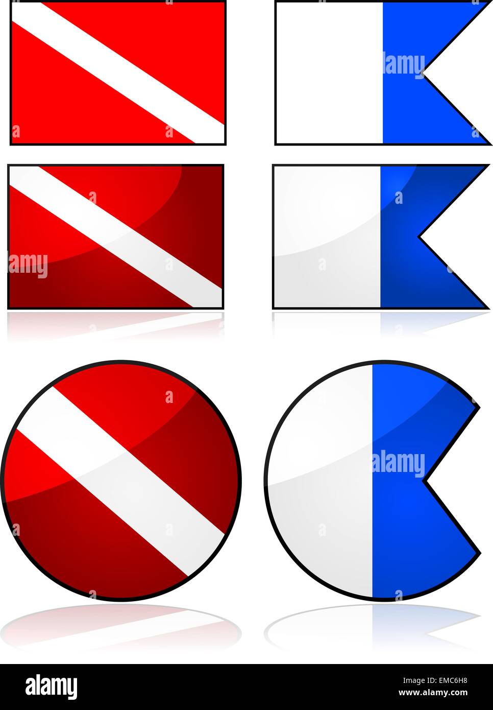 Diver down flag diving Stock Vector Images - Alamy