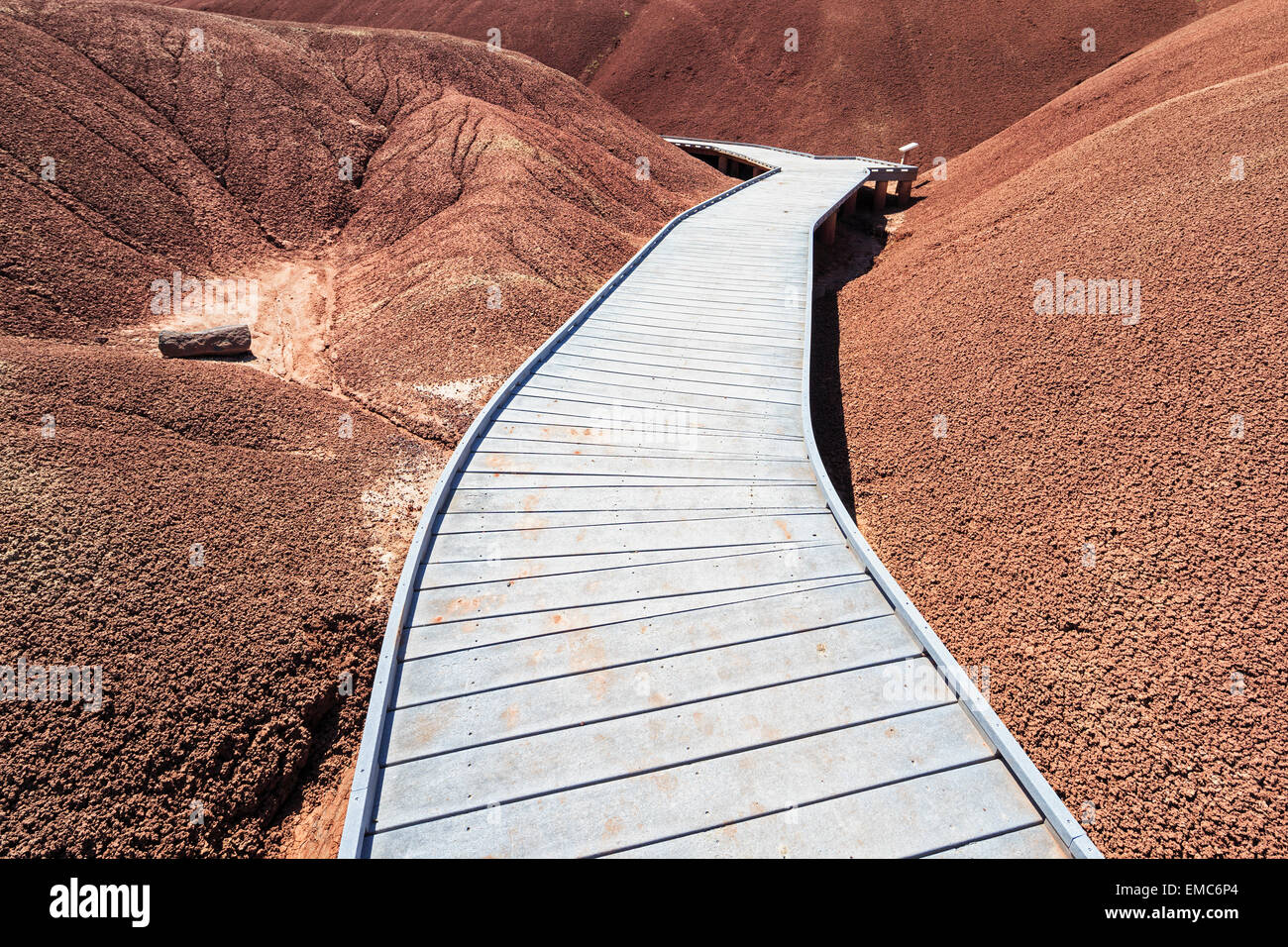 USA, Oregon, boardwalk through John Day Fossil Beds National Monument ...