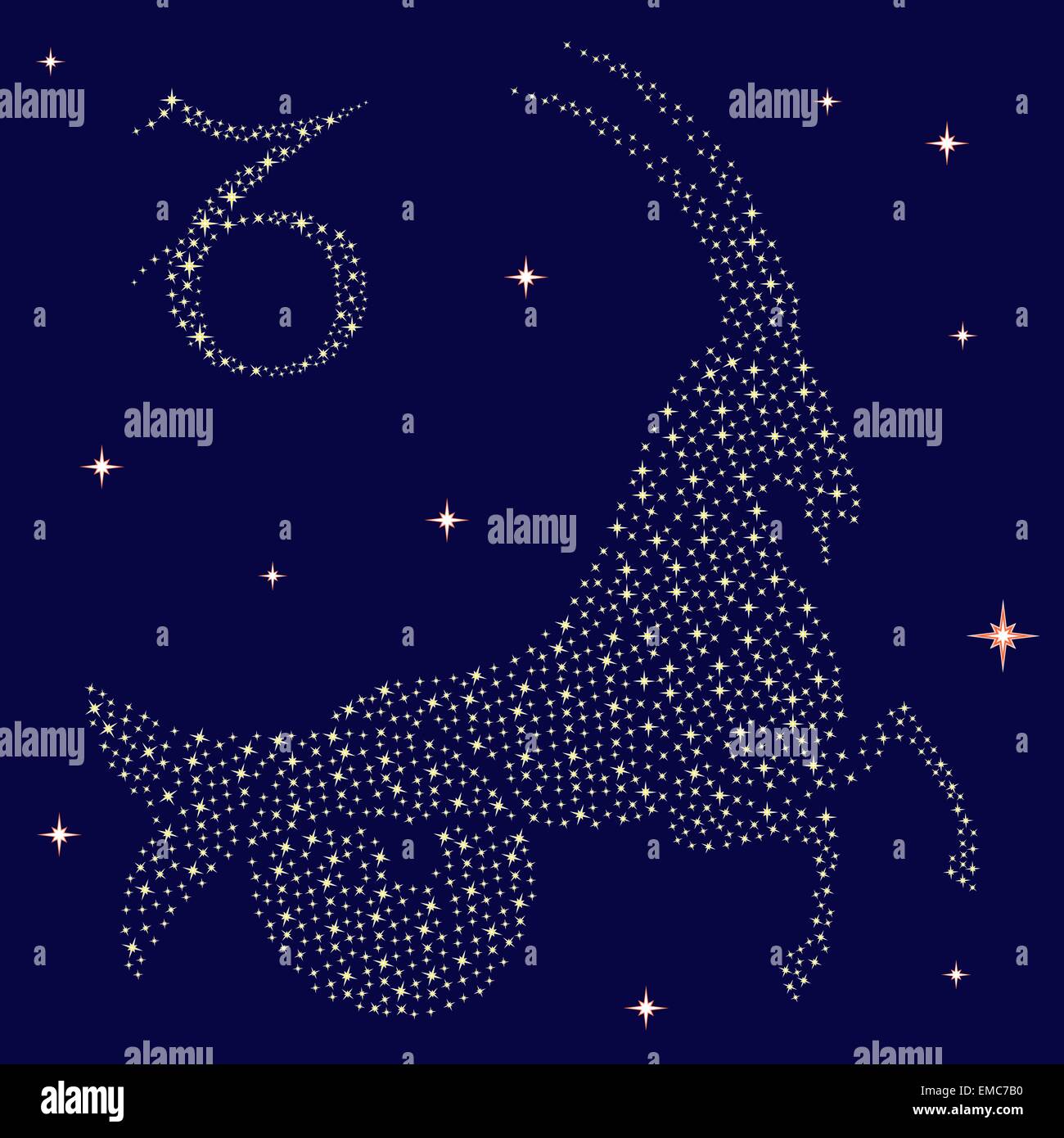 Capricorn zodiac sign silhouette Stock Vector Images - Alamy