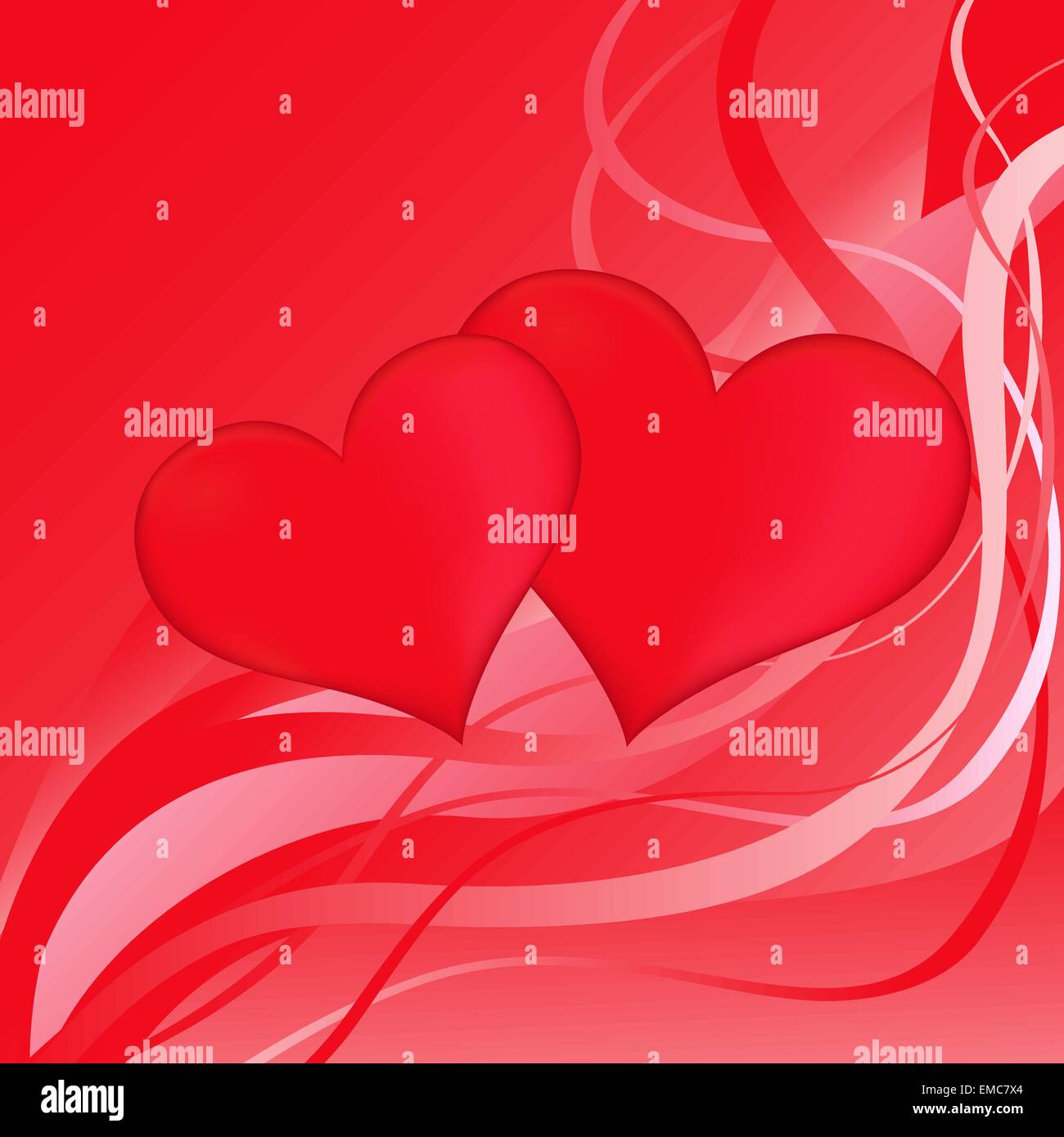 Two red hearts on a red abstract background Stock Vector Image & Art ...