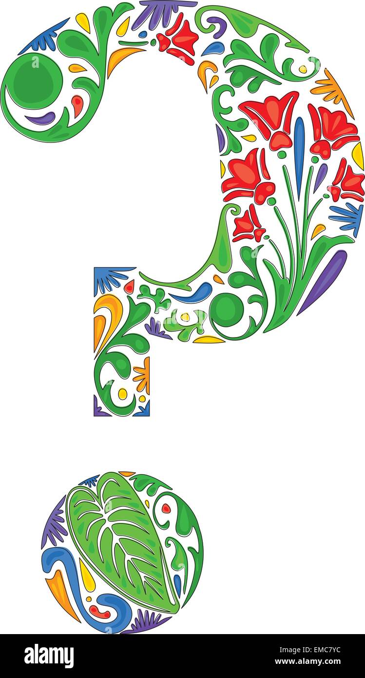 Floral question mark Stock Vector Images - Alamy