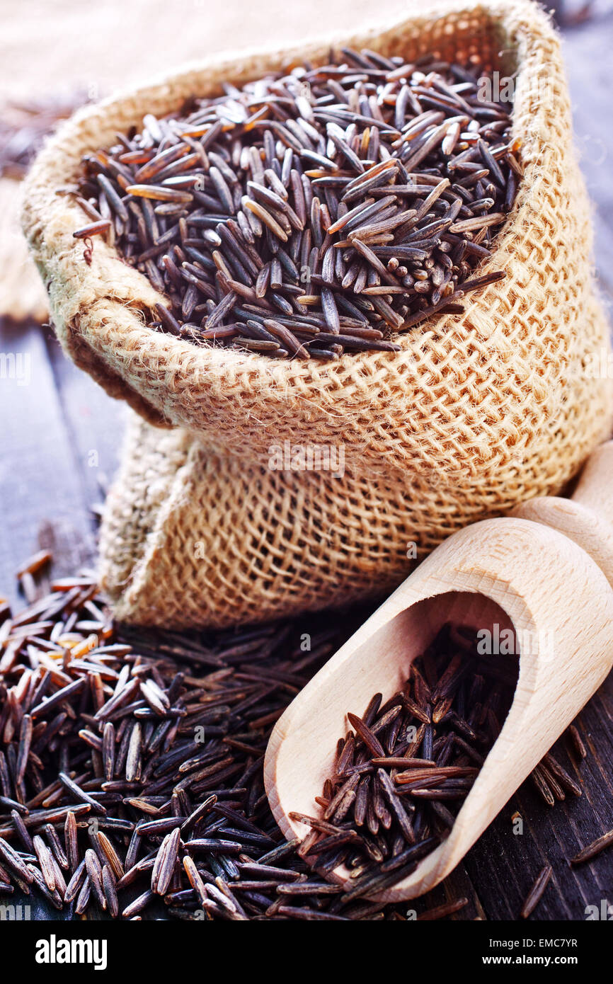 Wild rice in bag hi-res stock photography and images - Alamy