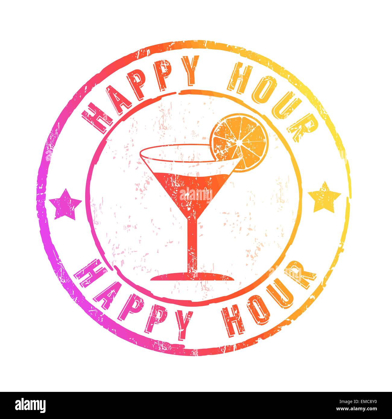 Happy hour stamp hi-res stock photography and images - Alamy