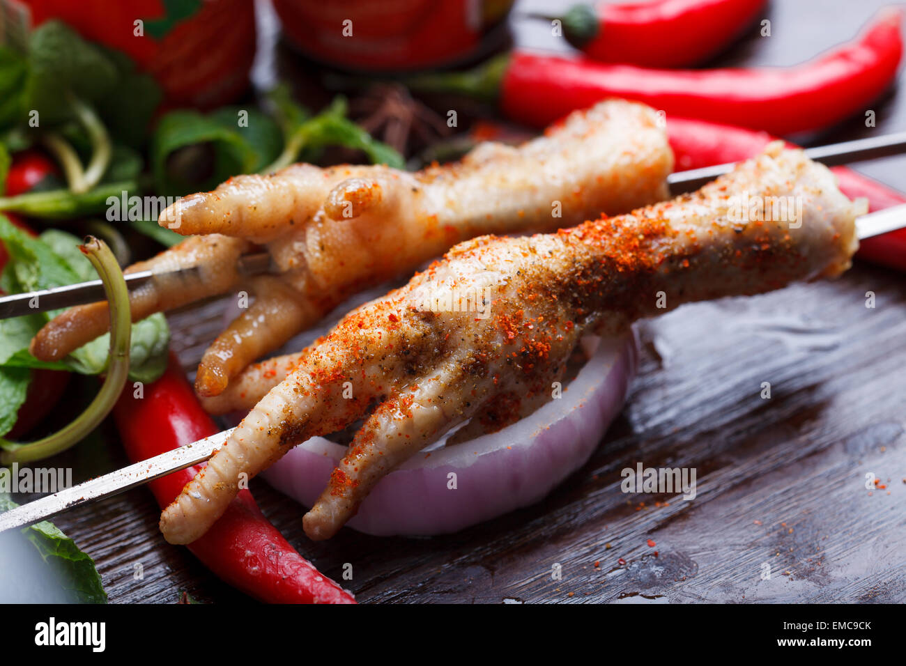 Roast Chicken claw, Sichuan flavor Stock Photo - Alamy