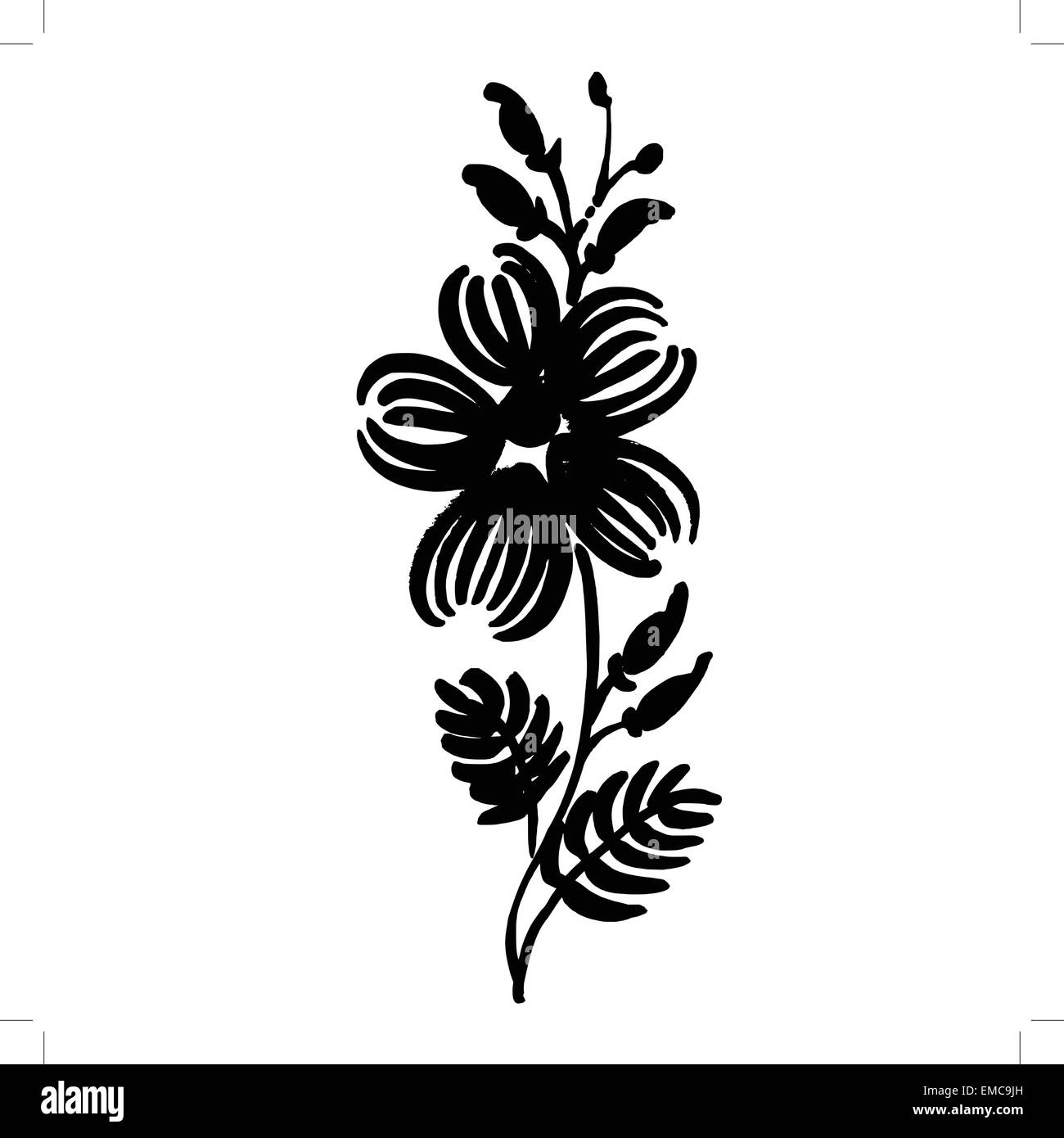 decorative floral silhouette Stock Vector Image & Art - Alamy