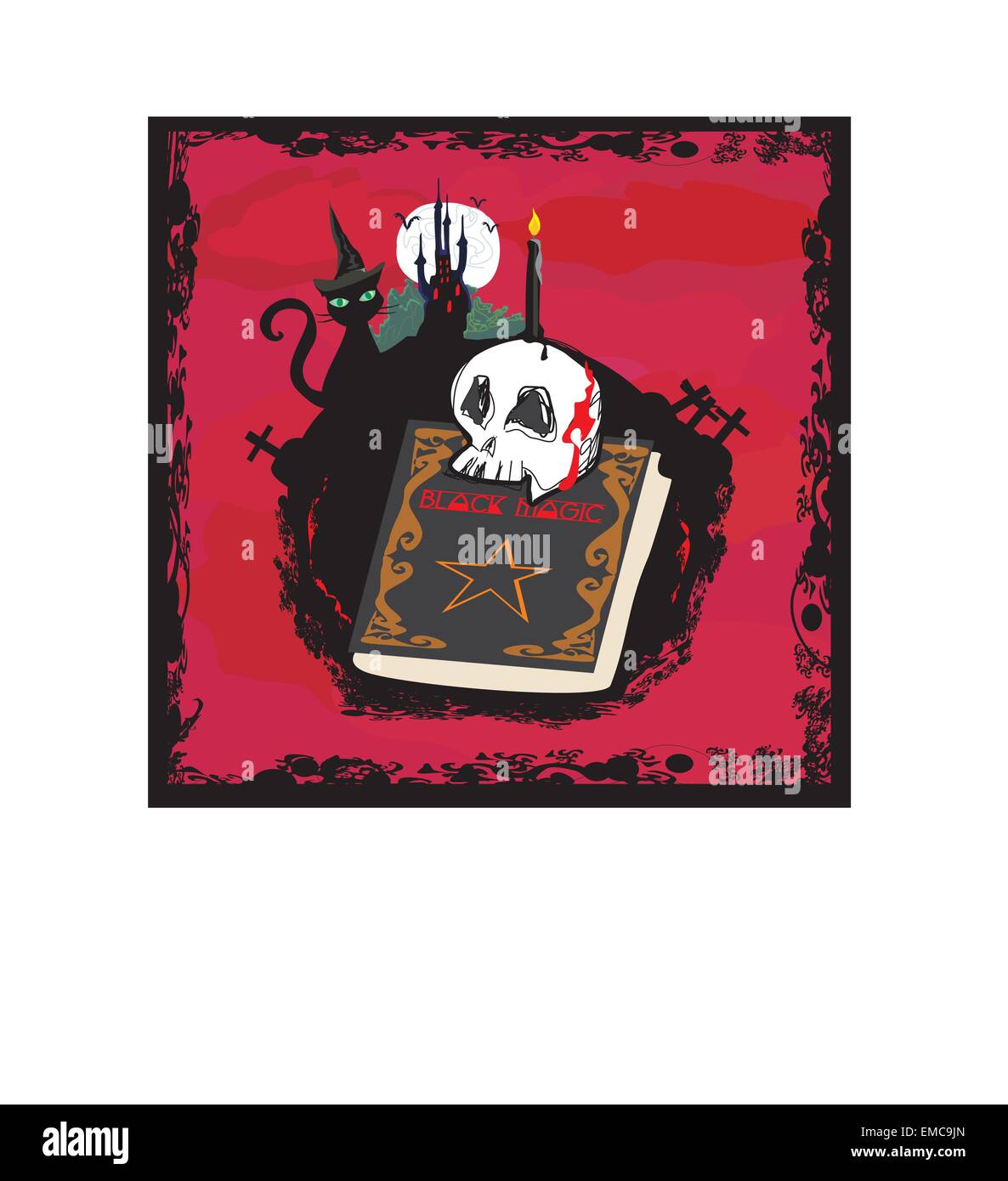 black magic book - abstract vector for halloween Stock Vector Image ...