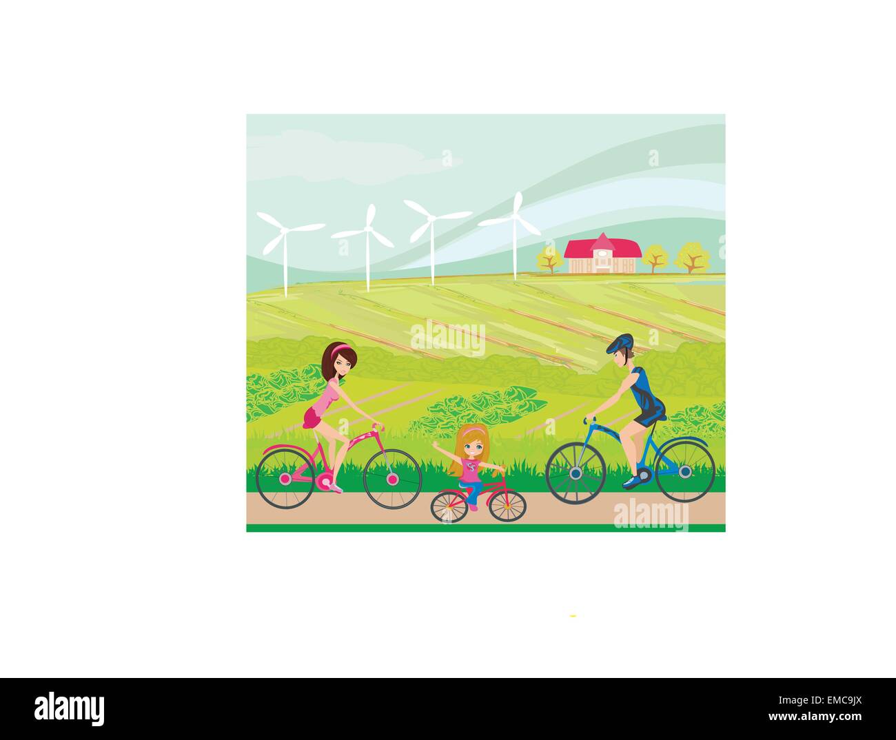 Woman cycling bicycle Stock Vector Images - Alamy
