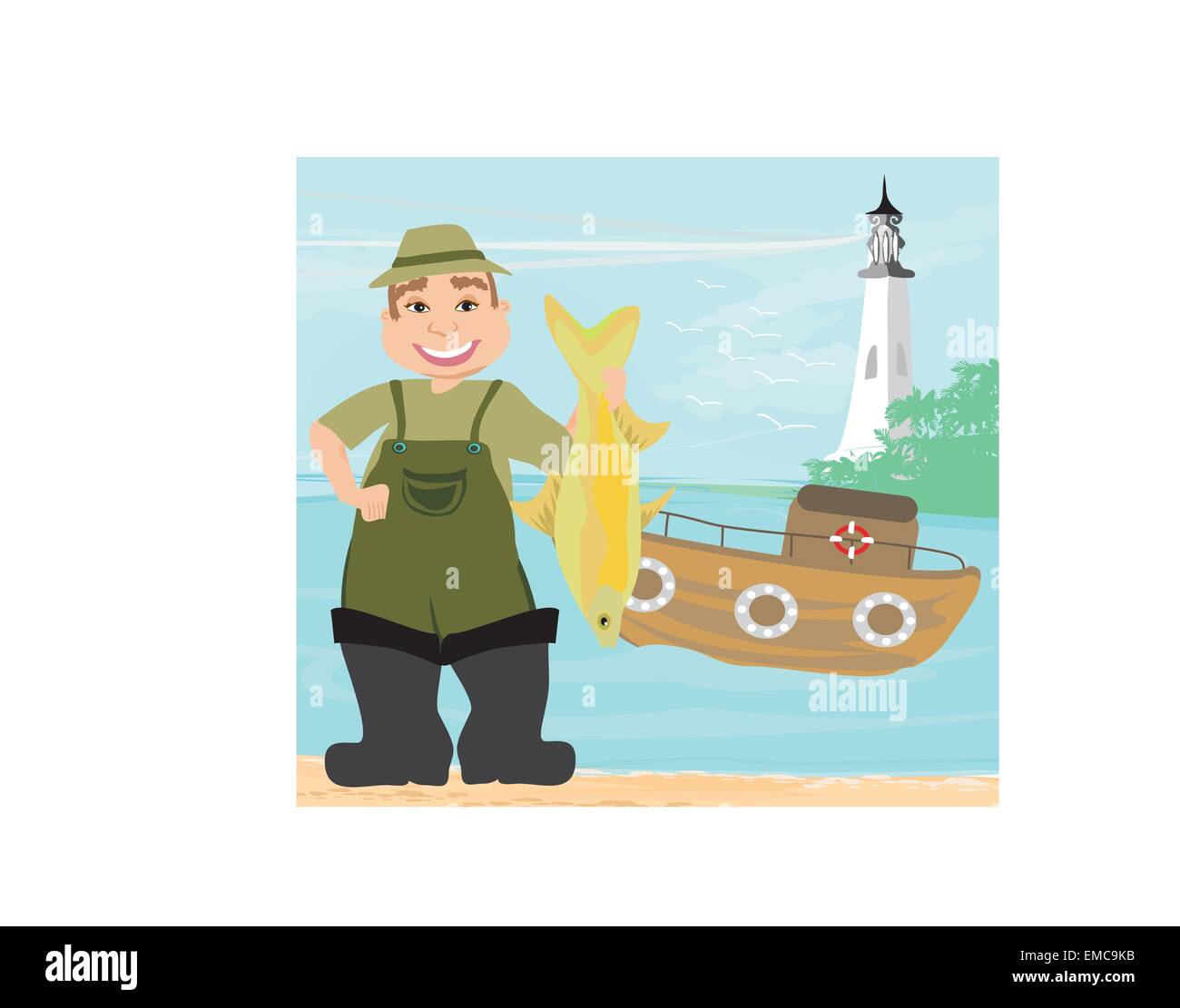 Boat ocean men Stock Vector Images - Alamy