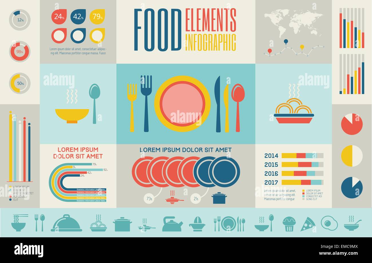 Food Infographic Template Stock Vector Image & Art - Alamy