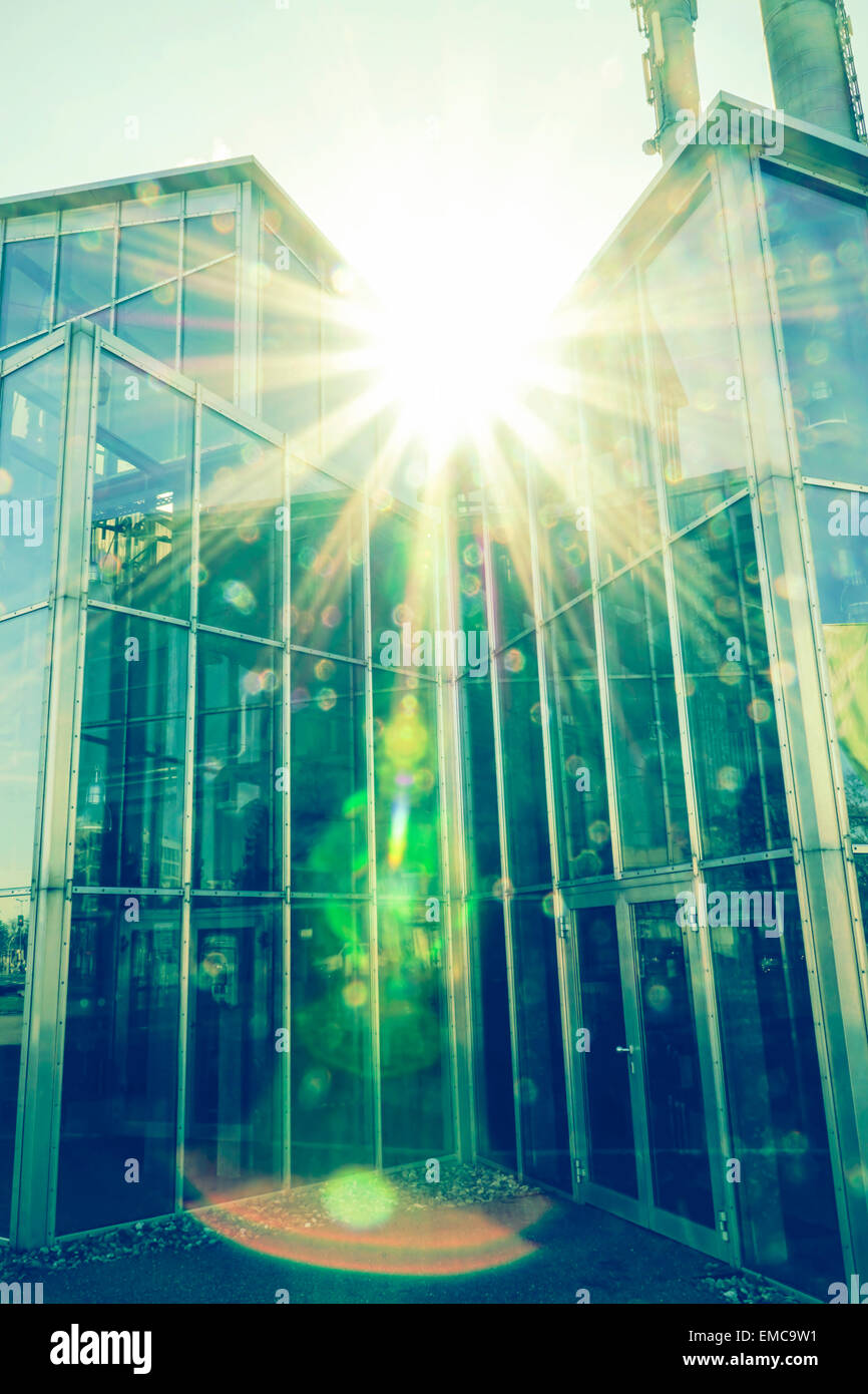 Modern glass facade at backlight hi-res stock photography and images ...