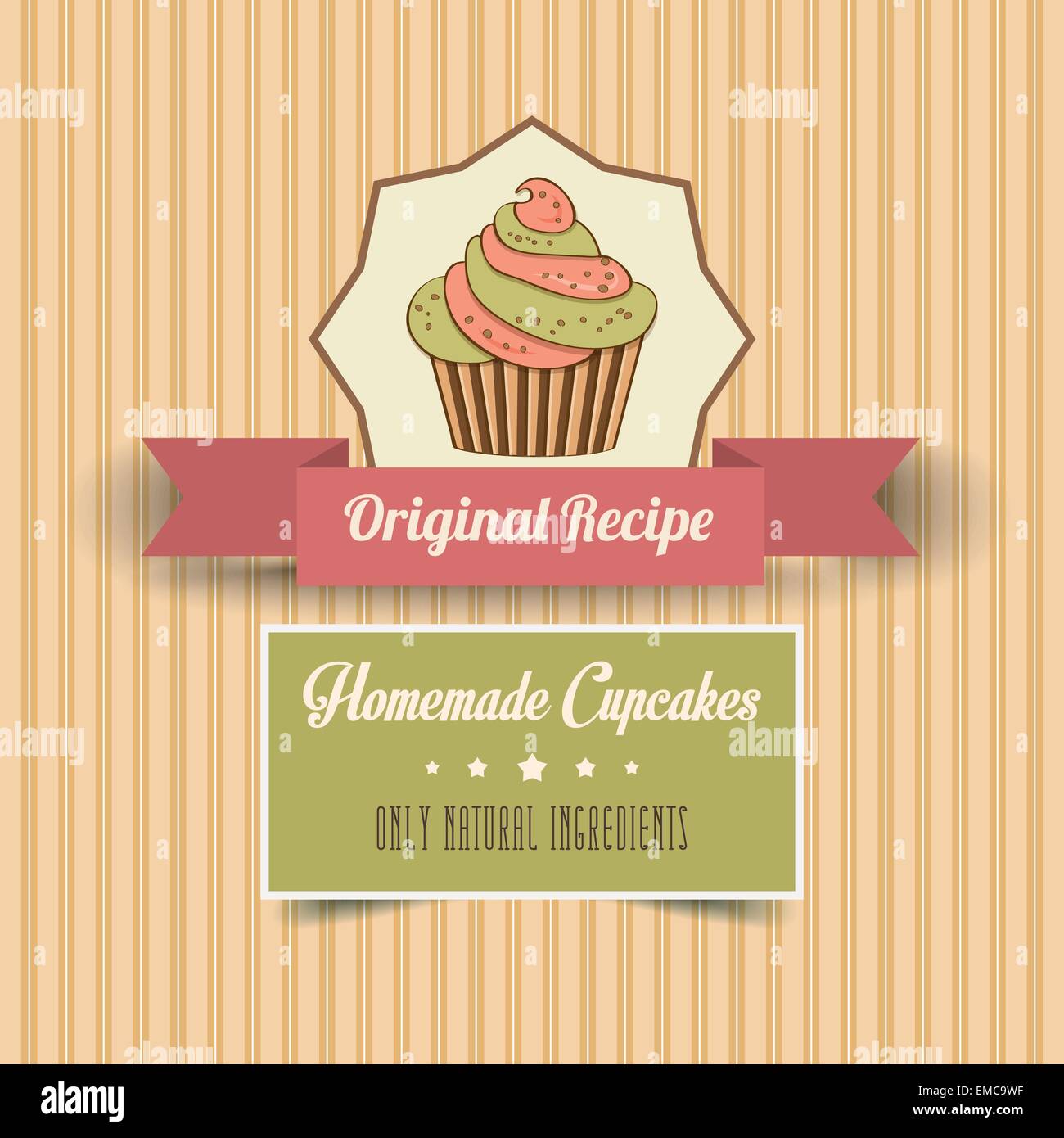 Vintage homemade cupcakes poster Stock Vector Images - Alamy