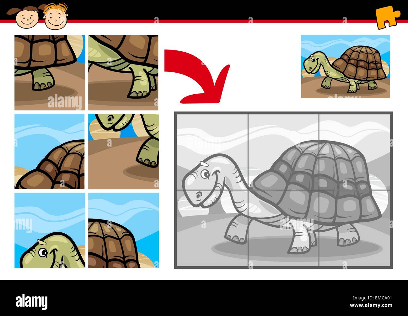Cartoon turtle puzzle game hi-res stock photography and images - Alamy