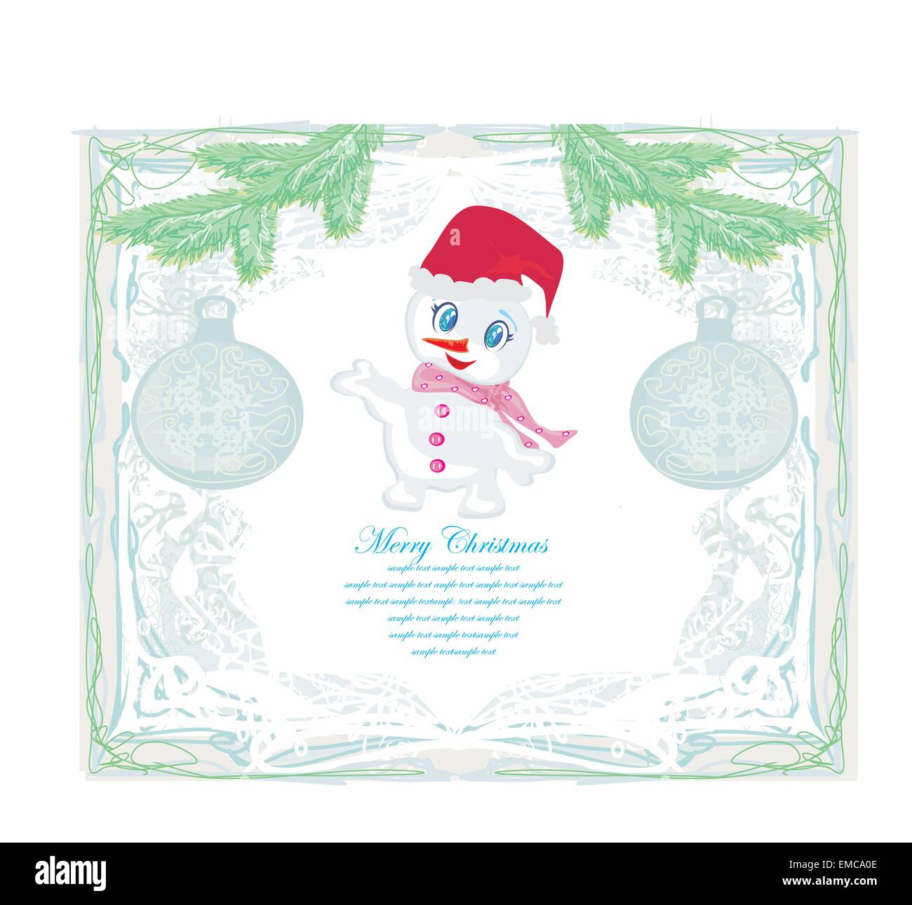 Happy snowman card Stock Vector Image & Art - Alamy