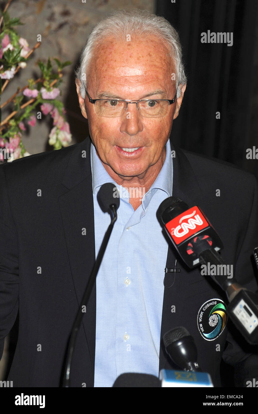The New York Cosmos legend Franz Beckenbauer lights the Empisre State ...