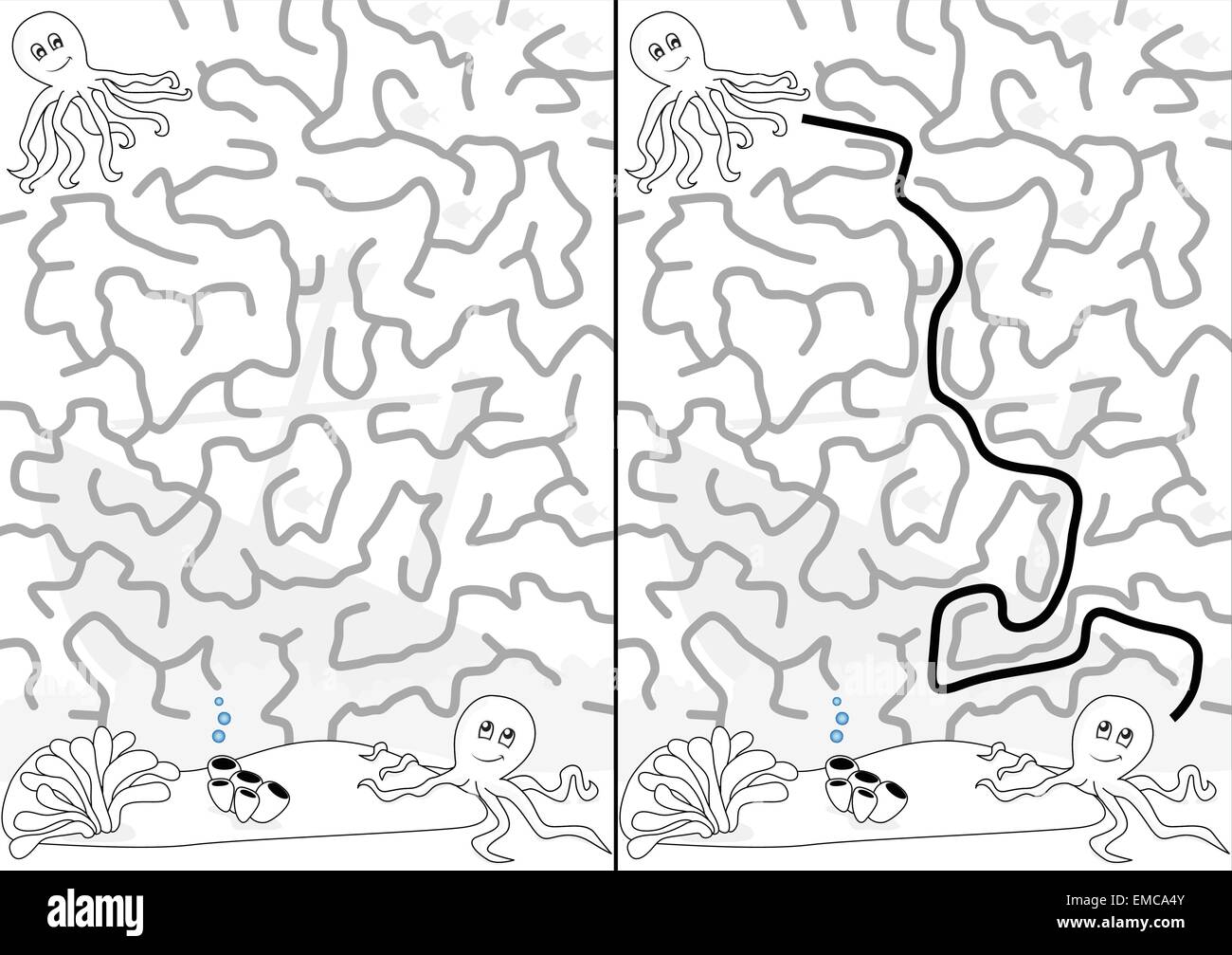 Octopus maze hi-res stock photography and images - Alamy