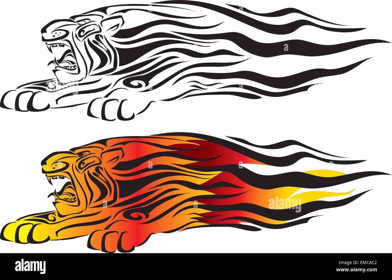 Fiery tiger Stock Vector Images - Alamy