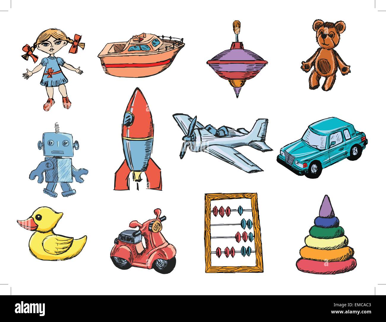 Old wooden toy Stock Vector Images - Alamy
