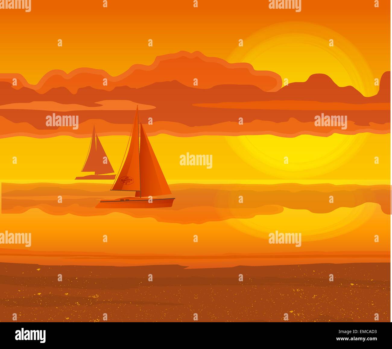 Caribbean sea horizon Stock Vector Images - Alamy