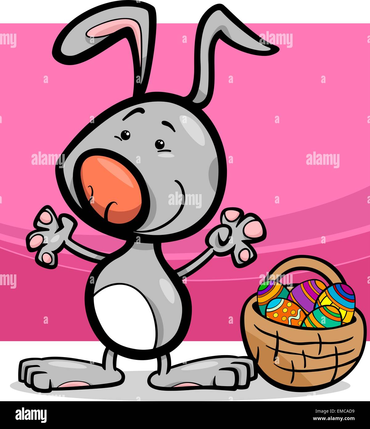 cute easter bunny cartoon illustration Stock Vector Image & Art - Alamy